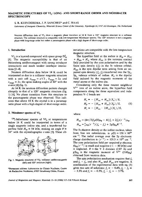 Pdf Magnetic Structures Of Vi2 Long And Short Range Order And