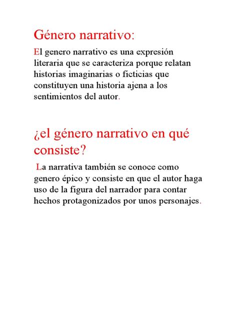 Género Narrativo Pdf