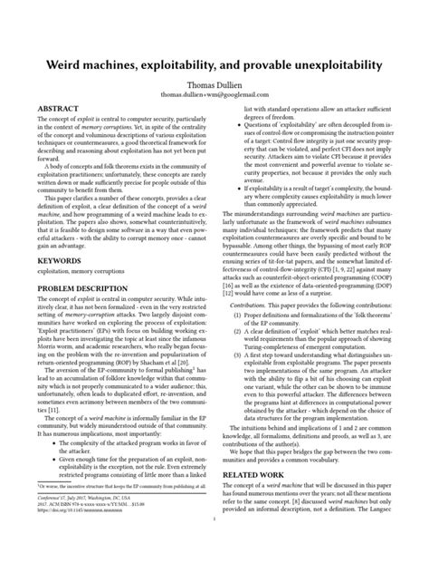 Weird Machines Exploitability Pdf Emulator Computer Program