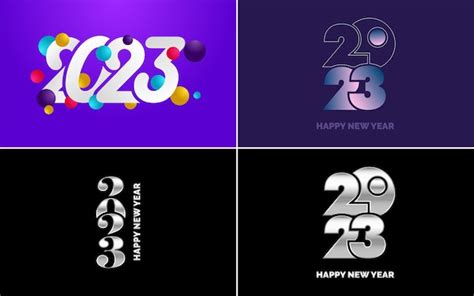 새해 복 많이 받으세요 2023 텍스트 디자인 소원과 함께 2023년 비즈니스 일기 표지 브로셔 디자인 템플릿 카드 배너 새해 벡터 일러스트 레이 션 무료 벡터