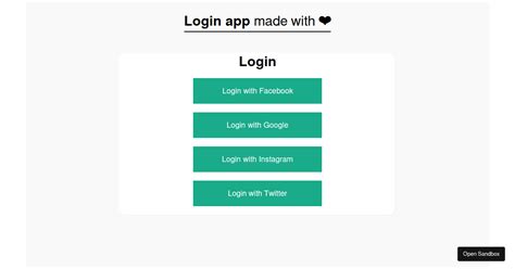 React Twitter Login Examples Codesandbox