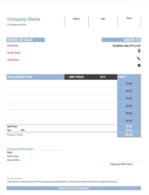 Free Excel Order Form Templates ClickUp
