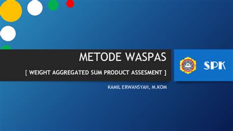 Pdf Sistem Pendukung Keputusan Metode Waspas Pdf Sistem Pendukung Keputusan Metode Waspas