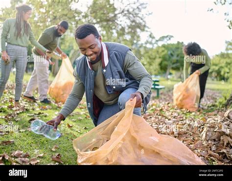 Trash Community Volunteer Or Man Cleaning Garbage Pollution Waste