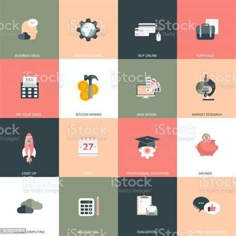 사업 관리 및 재정 아이콘 웹사이트 및 모바일 응용 프로그램에 대 한 설정입니다 평면 벡터 일러스트 레이 션 고객에 대한 스톡 벡터 아트 및 기타 이미지 Istock