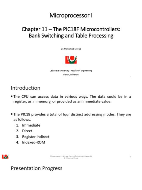 Lu Microprocessor I Chap11 The Pic18f Microcontrollers Bank