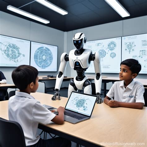 Futuristic Ai Class Develops Problem Solving Skills Stable Diffusion