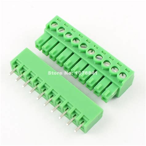 50 Pcs Per Lot 3 81mm Pitch 10 Pin Straight Screw Pluggable Terminal