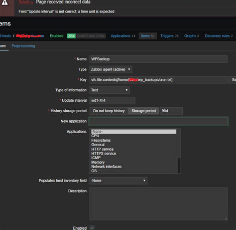 Item Update Interval At Specific Time Zabbix Forums