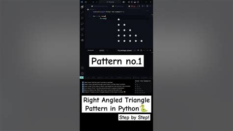 Right Angled Triangle Pattern In Python🐍 Pattern No1 Python Codepatternvscode