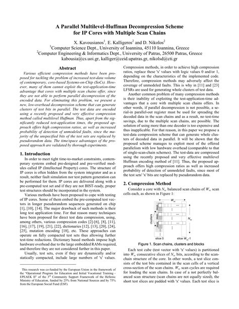 Pdf A Parallel Multilevel Huffman Decompression Scheme For Ip Cores