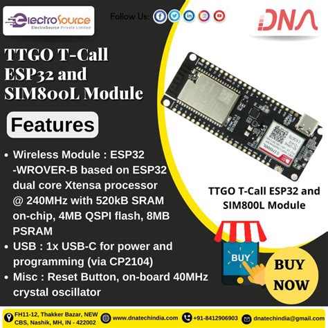 Module Ttgo T Call Esp32 And Sim800l Module Module Ttgo