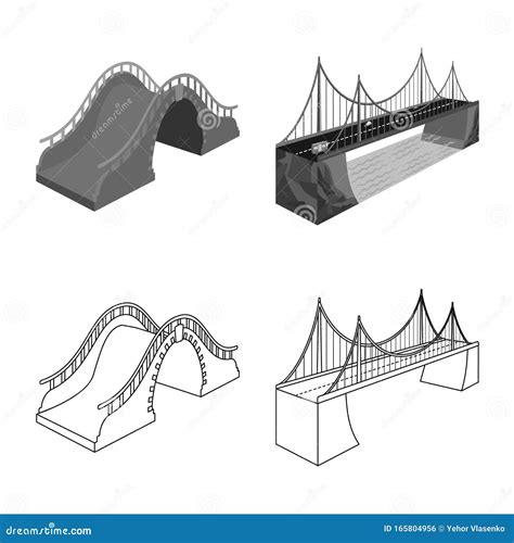 Vector Design Of Connection And Design Logo Set Of Connection And Side Stock Vector