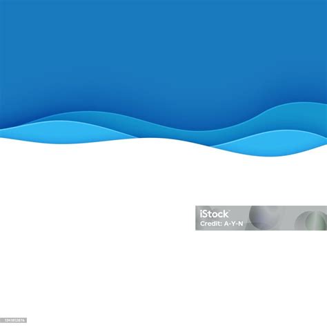 종이 컷 스타일의 파란색 추상적 배경 6월 8일 세계 해양의 날을 맞아 종이 물결 모양의 물 레이어 벡터 어스 포스터 템플릿 생태 브로셔 프리젠 테이션 텍스트 장소초대 3