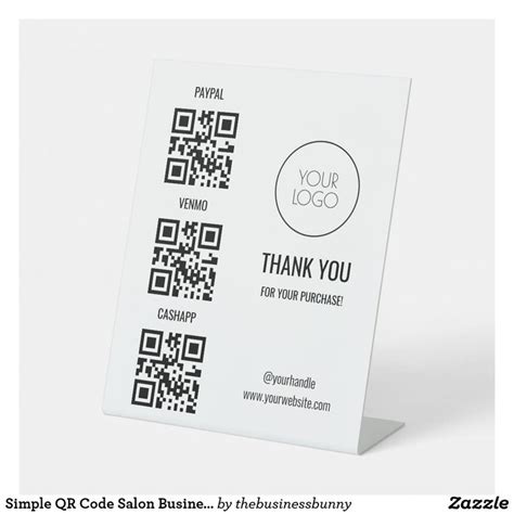 Simple QR Code Salon Business Pedestal Sign Zazzle Qr Code Business Card Powerpoint Slide