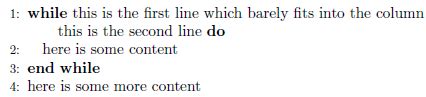 Indentation Loop Conditions In Multiple Lines Using Algorithmic