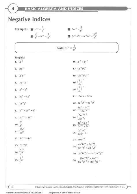 Algebra And Indices Revision 1 Studocu