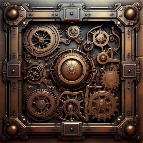 Vintage Steampunk Retro Texture Panel A Dynamic Blend Of Victorian Elegance And Industrial