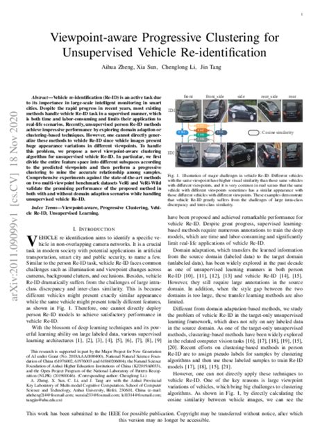 Pdf Viewpoint Aware Progressive Clustering For Unsupervised Vehicle Re Identification