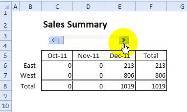 Excel Select Date With Scroll Bar