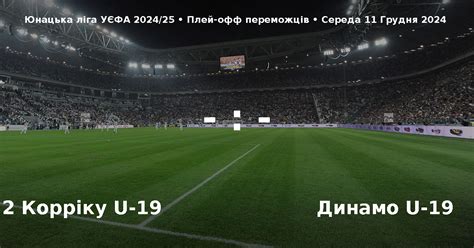 Матч 2 Корріку U 19 Динамо U 19 1 4 онлайн анонс статистика склади Юнацька ліга УЄФА
