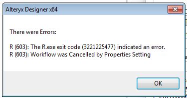 Alteryx Designer Tool The R Exe Exit Code Alteryx Community