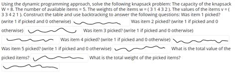 Solved Using The Dynamic Programming Approach Solve The