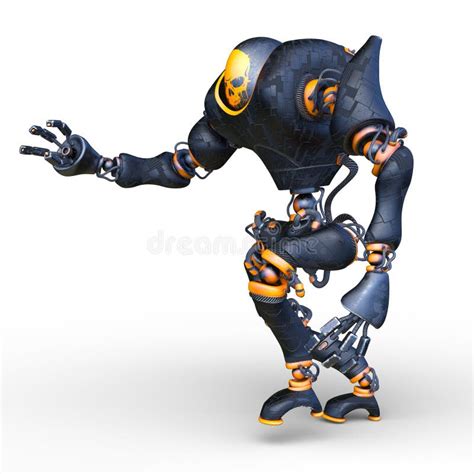 3d rendering of a battle robot stock illustration illustration of