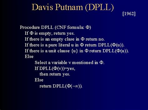 Davis Putnam Dpll