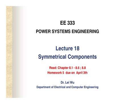 Lecture 18 Symmetrical Components Study Notes Systems Engineering