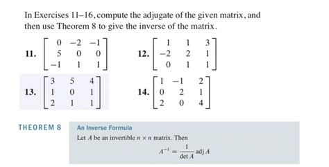 Solved In Exercises Compute The Adjugate Of The Chegg
