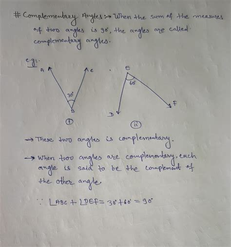 Definition Of Complementary Angles