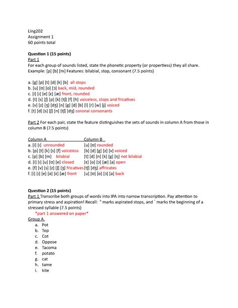 Ling Assignment 1 Professor Larsen Ling Assignment 1 60 Points