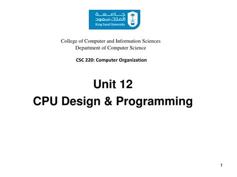 PPT Unit CPU Design Programming PowerPoint Presentation ID