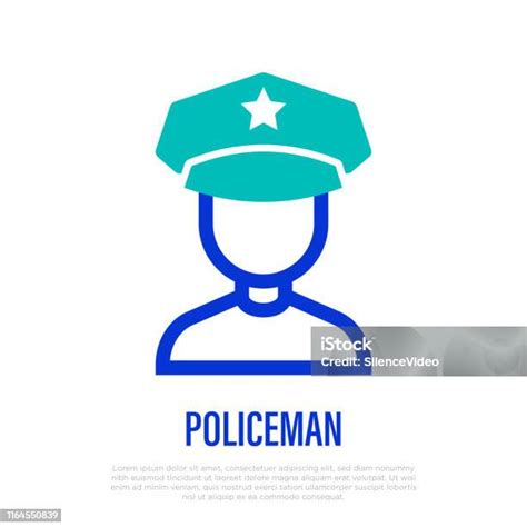 균일 한 얇은 라인 아이콘에 경찰관입니다 전문 직업의 벡터 그림입니다 경찰관에 대한 스톡 벡터 아트 및 기타 이미지 경찰관 날씬한 남성 Istock