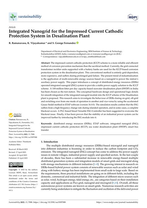 Pdf Integrated Nanogrid For The Impressed Current Cathodic Protection