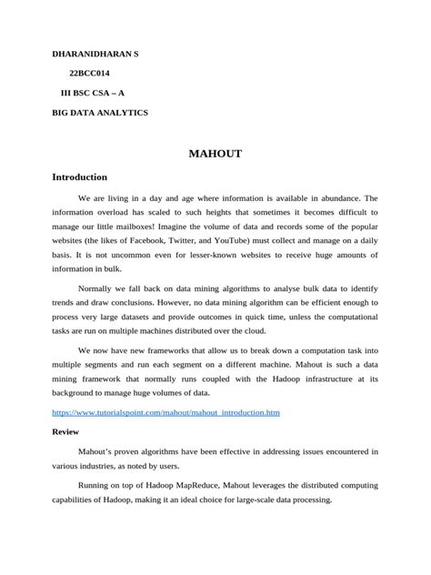 big data mahout pdf machine learning apache hadoop