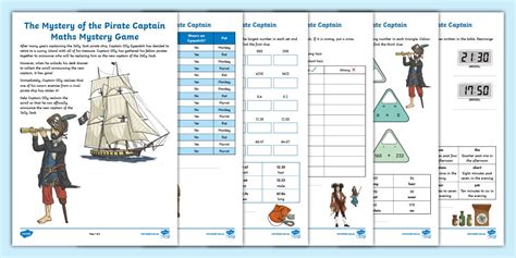 Year 4 The Mystery Of The Pirate Captain Maths Mystery Game