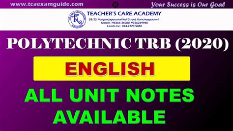 Polytechnic Trb 2020 English All Units Notes Available Now Youtube