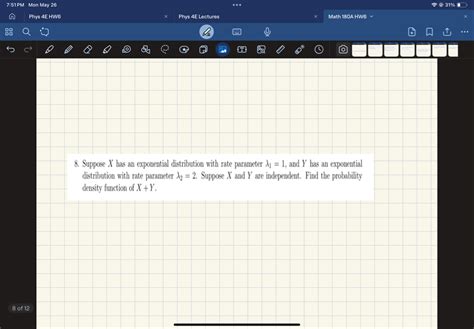 Solved Suppose X ﻿has An Exponential Distribution With Rate