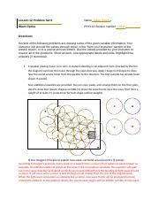 Phy Problem Set Lesson Wave Optics Docx Lesson Problem Set Wave Optics Name