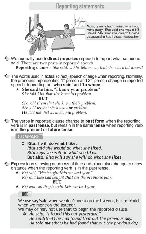Grade 10 Grammar Lesson 35 Reporting Statements