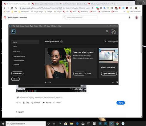 Solved Photoshop 2020 Can´t See The Toolbar File Edit Adobe Product Community 12121369