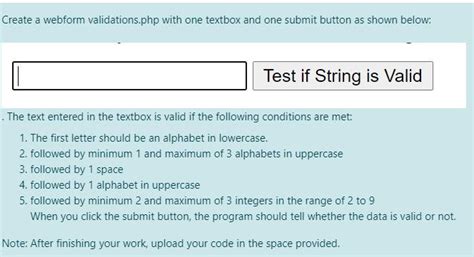 Solved Create A Webform Validations Php With One Textbox And