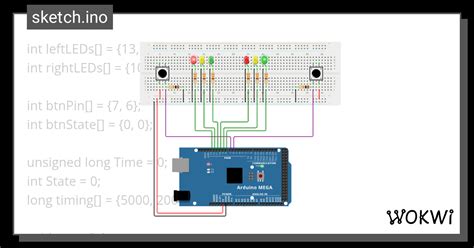 Traffic Lights Final Copy Wokwi Esp32 Stm32 Arduino Simulator