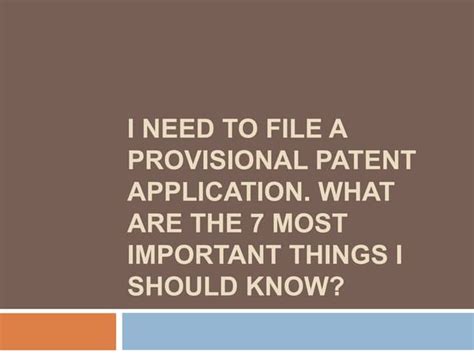 Provisional Patent Application Pptx