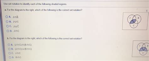 Solved Use Set Notation To Identify Each Of The Following Chegg