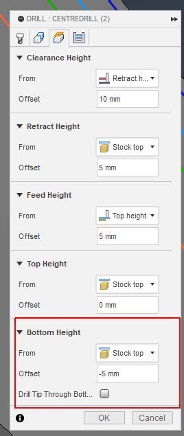 solved center drill depth to 1mm autodesk community
