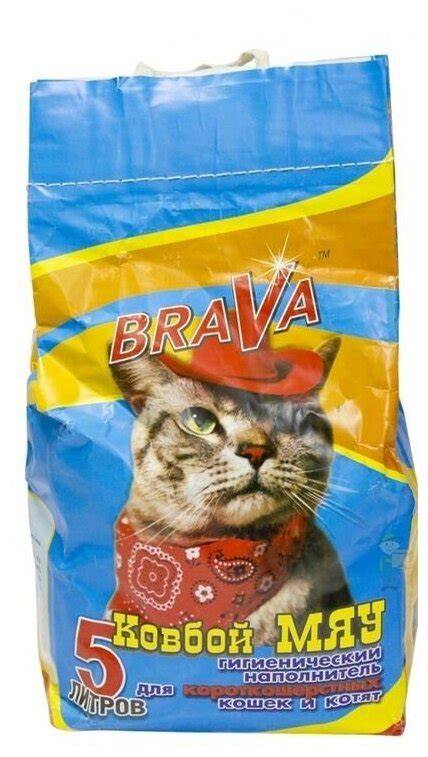 Впитывающий наполнитель Brava Ковбой Мяу для короткошерстных кошек и ...