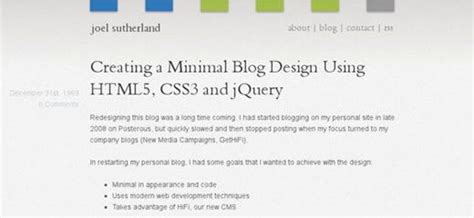 Creating A Minimal Blog Design Using Html5 Css3 And Jquery Minimal